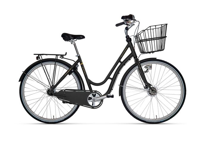Tunturi Damcykel Queen 7 vxl | Matt Svart Guld | TCMcykel.se